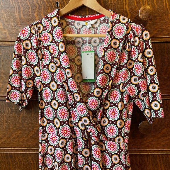 Boden | Dresses | Boden Fixed Wrap Jersey Dressblack Opulent Daisy ...